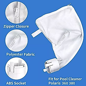 Tuimiyisou Pool Cleaner Debris Bag Fine Mesh Filter Bag Replacement with Zipper Closure for 360 380 Cleaning Tools-Garden Cleaning Tools