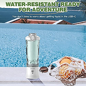 Portable Blender Personal Blender for Shakes and Smoothies with 20 Oz Travel Cup and Lid for Traveling, Outdoor, Gym, Office. (White)