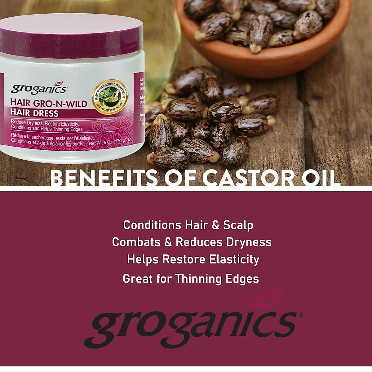 Groganics Hair Gro-N-Wild Hair Dress 6oz