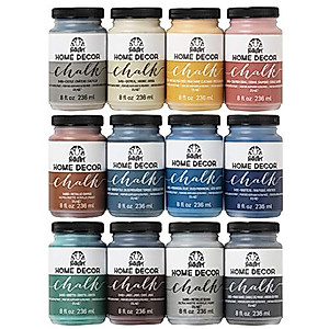 FolkArt Home Decor Ultra Matte Chalk Finish Acrylic Craft Paint Set Formulated for No-Prep Application, Designed for Beginners and Artists