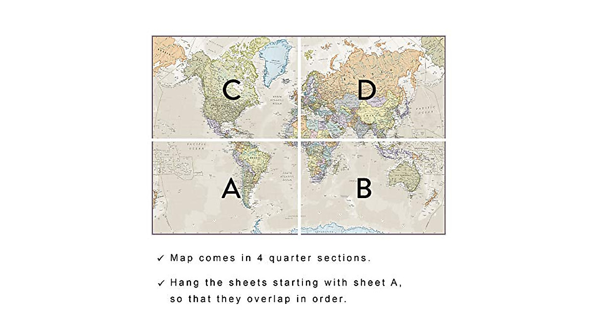 Giant World Map Mural - Stunning Wall Art for Any Room