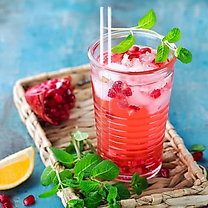 HAUTOCO 12 Pack Reusable Glass Straws Clear Drinking Straw 8.5"x10mm, 6 Straight and 6 Bent Glass Straw with 2 Cleaning Brush for Hot/Frozen Drinks, Cocktail Smoothies Tea Milkshakes, Dishwasher Safe