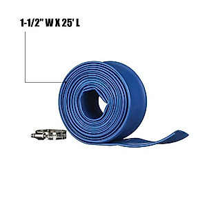 Blue Devil 25-Foot Backwash Hose for Pool with Hose Clamp, 1-1/2" W x 25' L