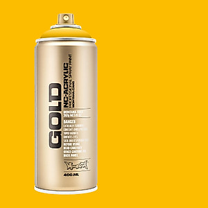 Montana Cans GOLD Spray Paint, 400ml, Shock Yellow (Model: MXG-S1010)