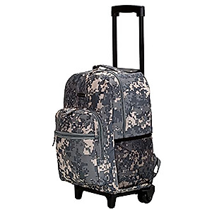 Rockland Double Handle Rolling Backpack, ACU Camo, 17-Inch