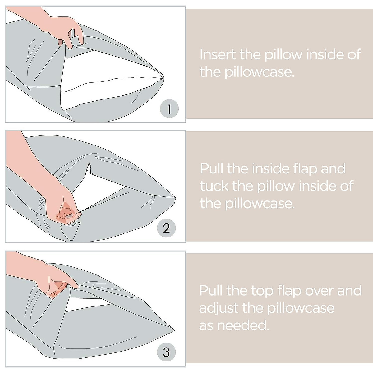 TSSPLUS Satin Pillow Cases Standard Size, White Pillow Cases, White Bed, Cooling Pillow, Soft Pillow, Similar to Silk Pillow Cases, Room Decor, Gifts for Women, Gifts for Men (Standard, Ivory)