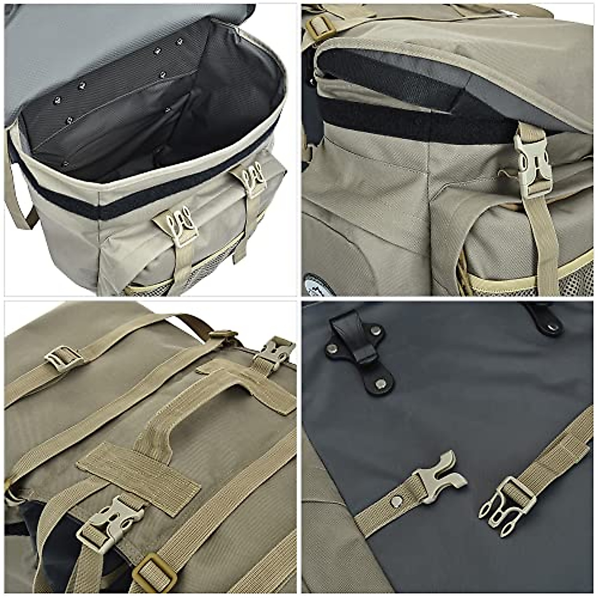 Lixada Bike Bag 50L Bike Pannier Bag Waterproof Bike Saddle Bag Large Capacity Bicycle Trunk Bag Extensible Bicycle Rear Seat Bag for Width Less Than 7in Bike Rack