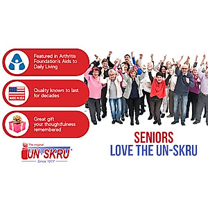 UN-SKRU Jar Opener - Under Cabinet Bottle & Jar Lid Opener for Arthritis, Weak Hands, Seniors – One Handed, Easy Grip Universal Lid Gripper Tool for Jars, Bottles & Containers – Removes Tight Jar Lids