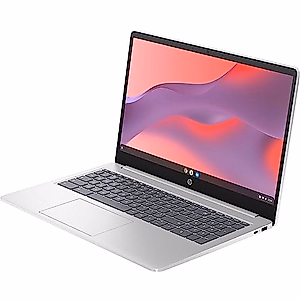 HP 2023 Newest Chromebook Student Laptop, 15.6 Inch Display, Intel Quad-Core Processor, 8GB LPDDR5 RAM, 64GB eMMc, Webcam, Chrome OS, Natural Silver