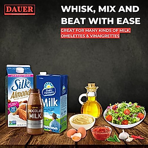 Dairy Maestro - Premium Milk Frother and Whisk for Barista-Quality Beverages. Perfect for Cappuccinos, Lattes, Matcha, Hot Chocolates, Smoothies, Milkshakes, Salad Dressings and Omelettes (Gray)