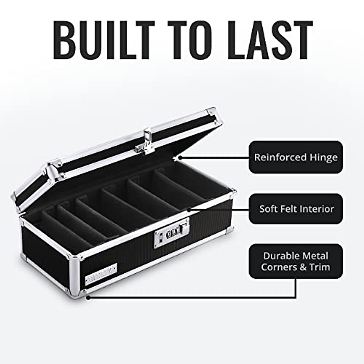 Vaultz Locking Medicine Storage Box with Combination Lock, 3.75" x 11.88" x 5.25", Black (VZ03480)