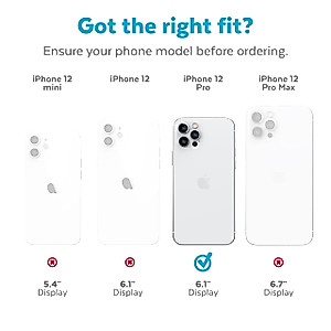 Speck iPhone 12 Case - Drop Protection Fits iPhone 12 Pro Case & iPhone 12 Phones - Scratch Resistant, Slim Design, Compatible Wireless Charging - Coastal Blue, Black, Storm Blue Presidio2 PRO