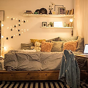 Ochoice Floating Picture Ledge Shelf - 47 inch White Photo Shelves with Lip, Long Wood Bookshelf for Living Room, Bedroom, Nursery, Wall Decor