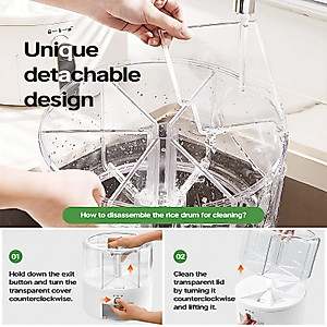 Slow Slog 16lb Grain and Rice Storage Container, 6 Grid Grain Dispenser, 360° Rotating Food Dispenser, Airtight Storage, Rice Dispenser, Upgrade 6 Compartment Rotating Rice Dispenser Storage Container