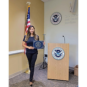 U.S. Citizenship and Naturalization Certificate Holder. Gold American Eagle logo 'Certificate of Citizenship', Padded with cover.