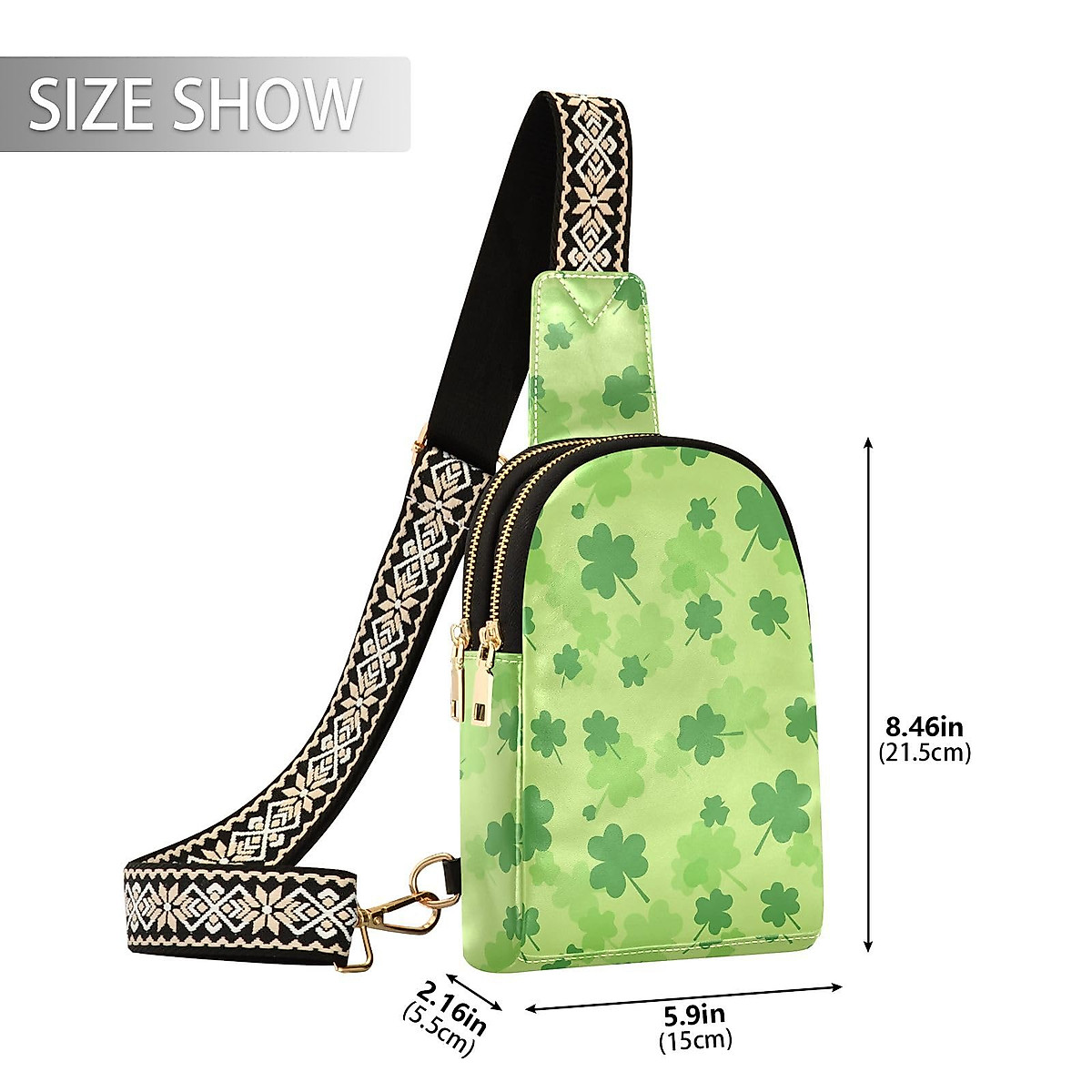 Augenstern Women Crossbody Sling Backpack St-patricks-day-shamrock Girl Chest Bag Daypack for Hiking Traveling