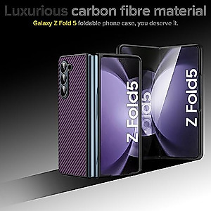 for Samsung Galaxy Z Fold 5 Case with Stand, Thin Phone Case for Samsung Z Fold 5 Cover Outdoor 360 Degrees Shockproof Protective Case Galaxy Z Fold 5 Slim Case Fall Protection 5G/7.6" (Purple)