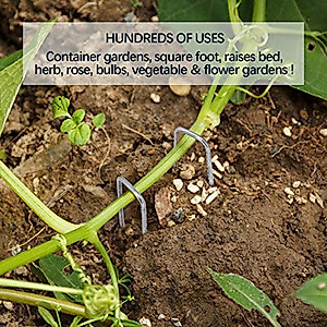 HOOPLE 100 PC 6'' 11 Gauge Heavy Duty U-Shaped Securing Garden Stakes Pins - Sod Fence Landscape Staples for Anchoring Weed Barrier and Landscape Fabric, Premium Ground Stakes(100)