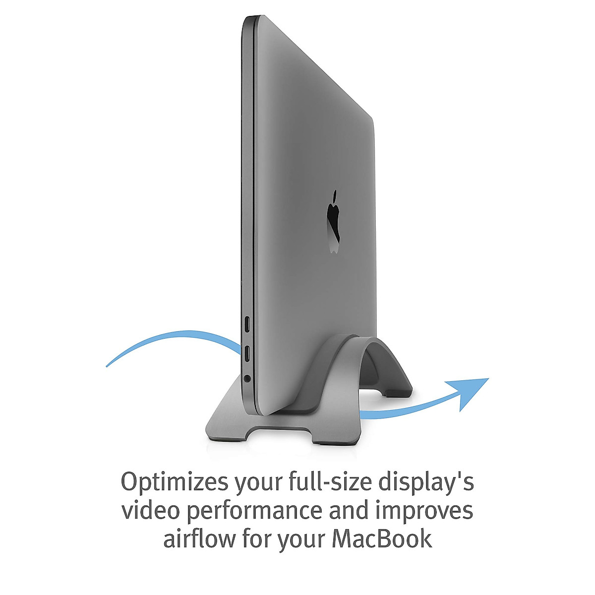 Twelve South BookArc for MacBook | Space-Saving Vertical Stand to Organize Work & Home Office for Apple MacBooks, Now Compatible with M1 MacBooks* (Space Grey)