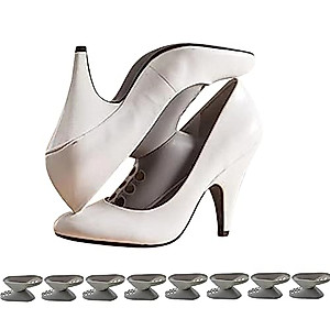 Bayou Shoe Space Saver for High Heels, 8 PCS Removable Double Deck Shoe Rack Holder, Stackable Shoe Stacker for Closet Organization, 50% Space-Saving (Grey)