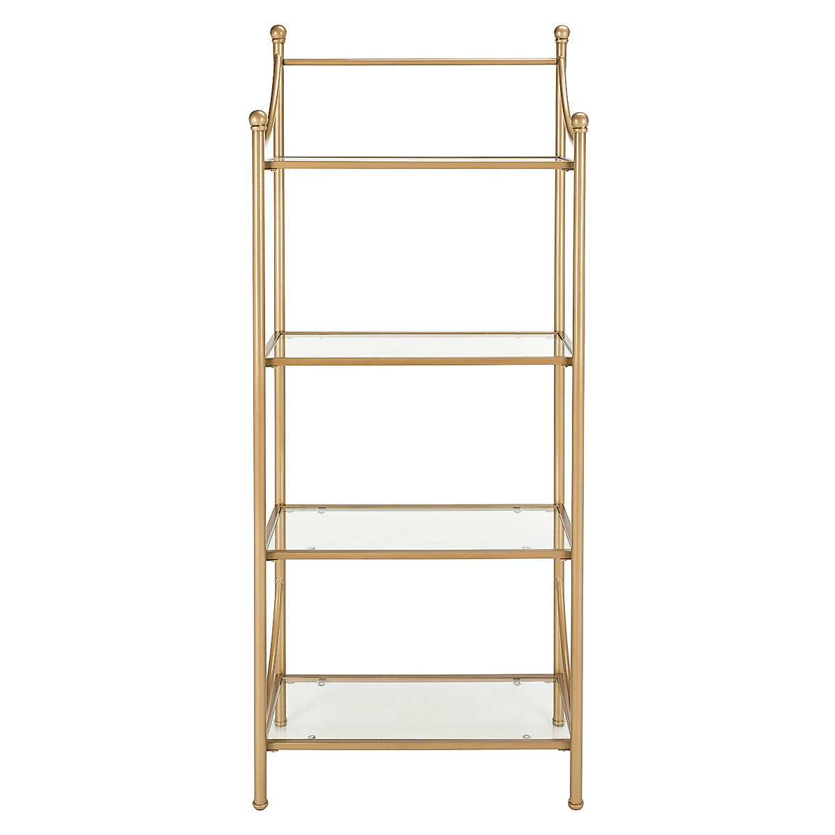 Safavieh Home Collection Diana Liquid Gold and Tempered Glass 4 Tier Etagere