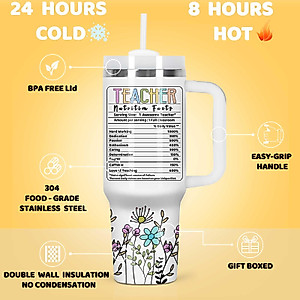 Muwnrol Teacher Gift Tumbler, Teacher Appreciation Week Gift For Teacher, Teacher Plant Seeds That Grow Forever Teacher Gift 40 Oz Tumbler with Handle