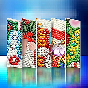 Christmas Cards 5D DIY Diamond Painting Round Drill Greeting Cards (8 Pcs)