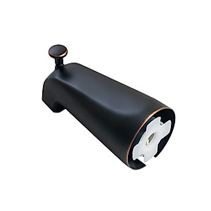 SENTO Slip On Oil Bronze Universal Bathroom Tub Spout with Diverter, Durable Heavy Duty Metal Bathtub Faucet with Shower Diverter - 4 Inches 1/2" Copper Pipe, Oil-Rubbed Bronze