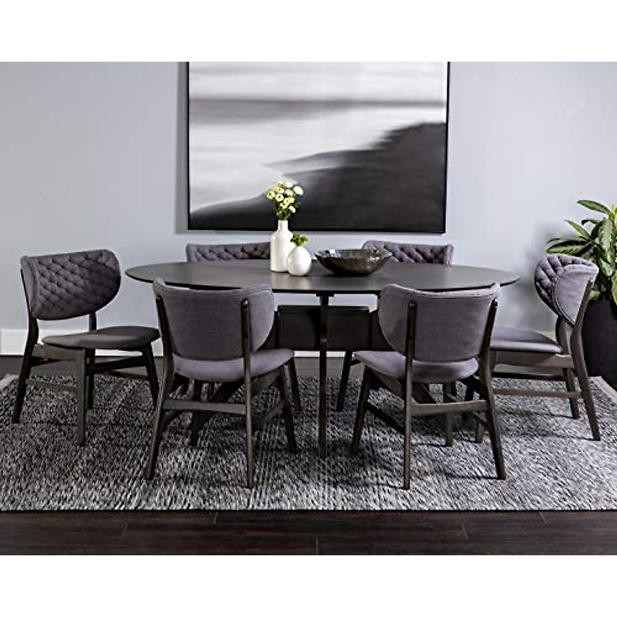 Sunpan Modern Dining Chair, Dark Grey