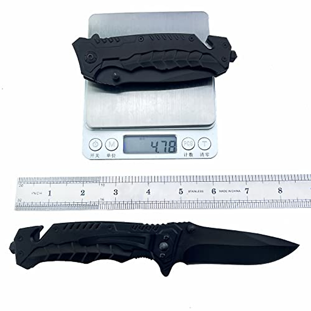 Labstandard Pocket Folding Knife,3.54” Stainless Steel Blade and Aluminum Handle-Drop Point Blade,Liner-Lock and Pocket Clip (drop point)