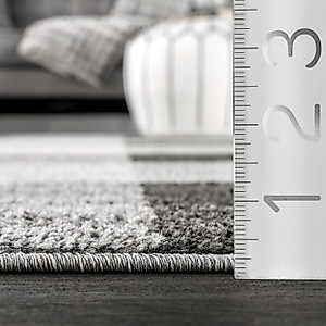 nuLOOM 5' x 8' Performance Indoor Area Rug, Non-Shed, Power Loomed High-Traffic Area Rug for Living Room, Bedroom, Home, Aisha Grey