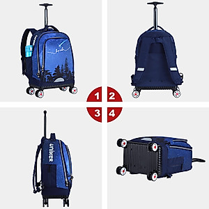 Rolling Backpack with Spinner Wheels For Teens,Roller Bookbag for Girl Boy,Wheeled Laptop Bag Fits 15.6 Inch Notebook,Luggage With Spinner Wheels For Travel,Suitcase Bag with Laptop Padded Compartment