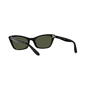 Ray-Ban Women's RB2299 Lady Burbank Cat Eye Sunglasses, Black/Green, 52 mm