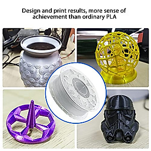 Creality PLA Filament 1.75mm, Ender Upgrade CR Series 3D Printer PLA, 1kg(2.2lbs)/Spool, Dimensional Accuracy ±0.03mm, Fit Most FDM 3D Printer(Silver PLA)