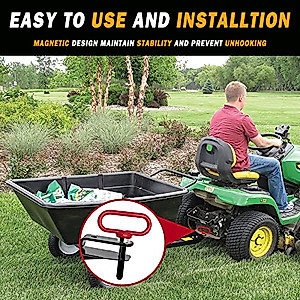 EilxMag Magnetic Hitch Pin, Lawn Mower Trailer Hitch Pins - Strong Heavy Duty Neodymium Magnet Trailer Gate Pin - for Utility Carts, Lawn Tractors, ATV - Simple One Handed Hook On & Off（2PCS）