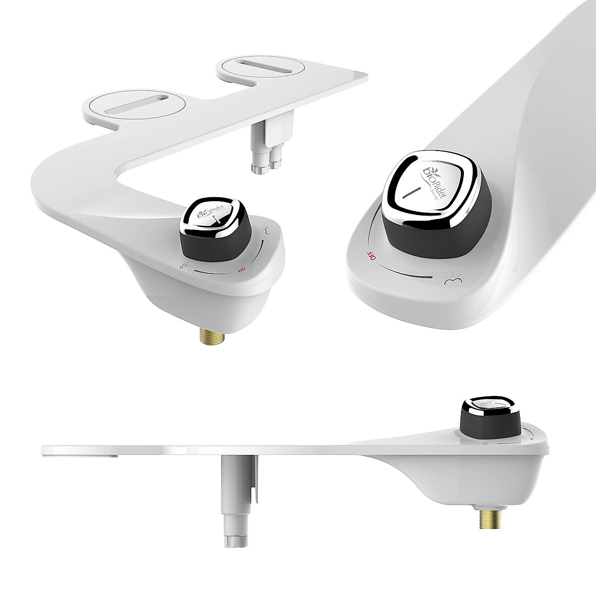 Bio Bidet by Bemis SlimEdge Freshwater Bidet Attachment for Toilet, White, Non Electric, Easy Install