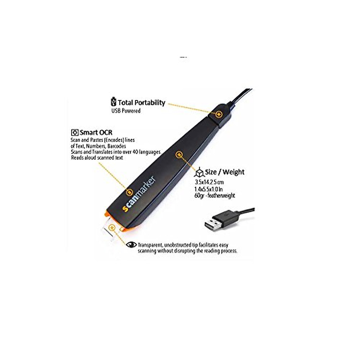 Scanmarker Digital Highlighter - OCR Pen Scanner and Reader - USB Version (Mac & Win)