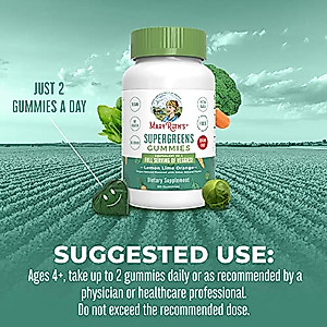 MaryRuth's Super Greens Gummies | Sugar Free | Super Greens Powder in a Gummy | 8 Greens Gummies with a Full Serving of Veggies for Adult & Kids Age 4+ | 2g Fiber Per Serving | Vegan | 60 Count