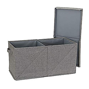 Household Essentials Jumbo Fabric Double Twist Box Storage Bin, X-Large, Grey