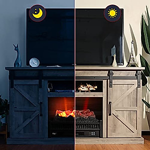 TURBRO Eternal Flame EF23-LG Electric Fireplace Logs, 23" Remote Control Fireplace Insert Log Heater, Realistic Lemonwood Ember Bed, Thermostat, Timer, 1400W Black