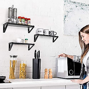 Lixintray Wall-Mounted Floating Shelves Set of 3，Storage Shelves for Living Room/Bedroom/Bathroom/Kitchen/Room Storage and Decorative Steel