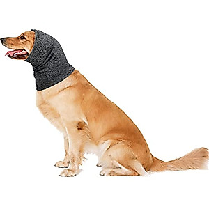 QIYADIN Pet Soft Snoods for Dogs, Quiet Ears Muffs Thunder Hat for Dog, Calming Dog Hood for Noise Protection, Anxiety Relief Head Wrap Ear Cover for Dog and Cats (Medium, Black)