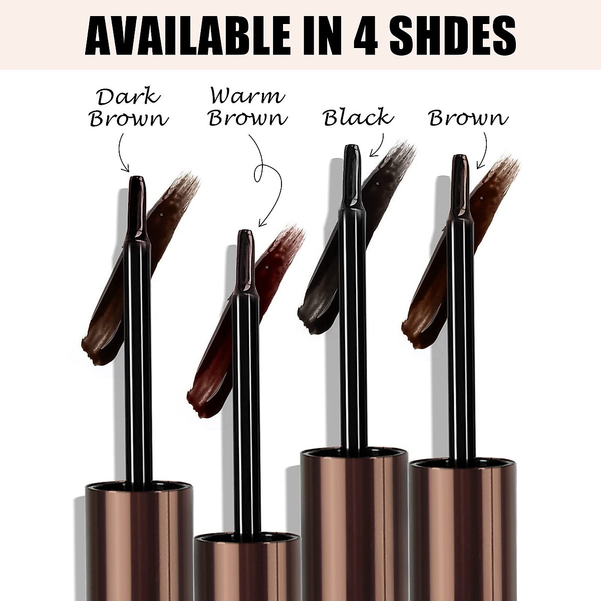 Cilrofelr Tattoo Peel Off Eyebrow Gel Tint, Semi Permanent Brow Tint, Last Up to 3 Days, Waterproof, Transfer-proof, For Fuller & Defined Looking Brows, Dark Brown (2 Pack)