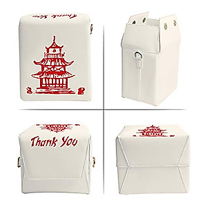Oweisong Women Novelty Chinese Takeout Purse Tower Print Crossody Shoulder Bag Box Totes with Comfortable Chain Strap