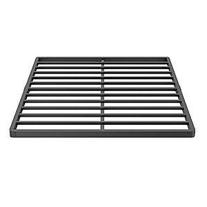 Askeld King Bunkie-Board Only, 2 Inch Low Box-Spring with Steel Slats, Quick Lock Metal Frame Bed-Slat Replacement, Noise Free Mattress Surpoort Base, Upholstered Bed Accessories, Black