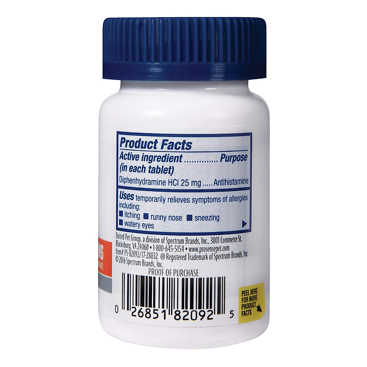 Pro-Sense ProSense Itch and Allergy Solutions 100 Count, for Dogs, Antihistamine