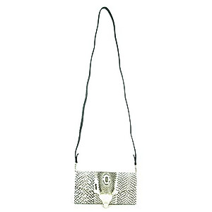 PELGIO Genuine Cobra Snake Skin with Head Leather Women's Trifold Clutch Wallet Purse Natural