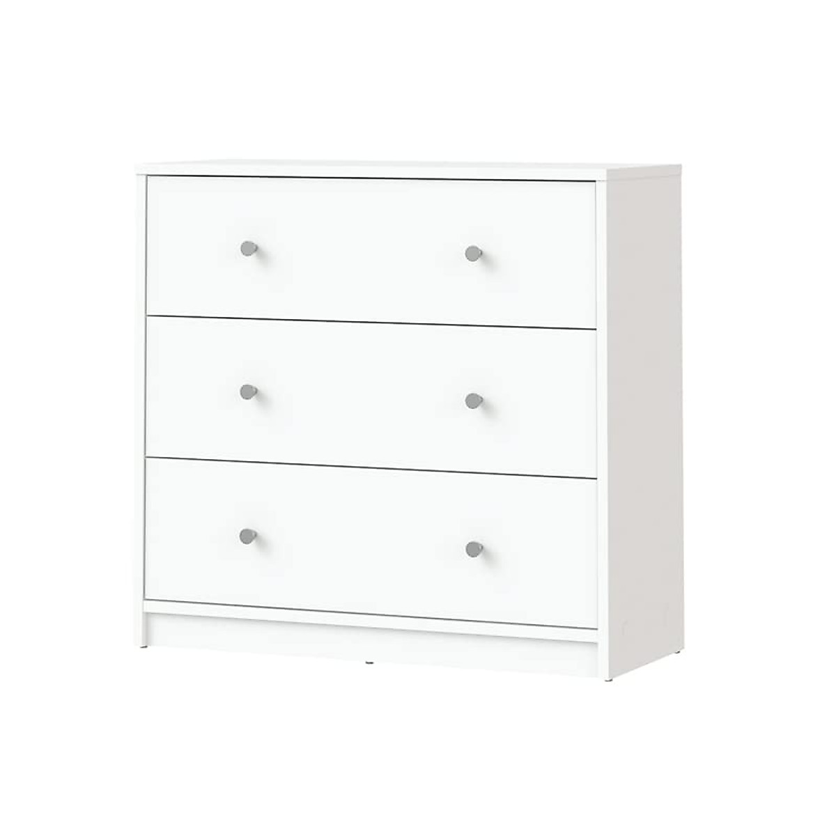 Pemberly Row Contemporary 3 Drawer Chest Dresser in White