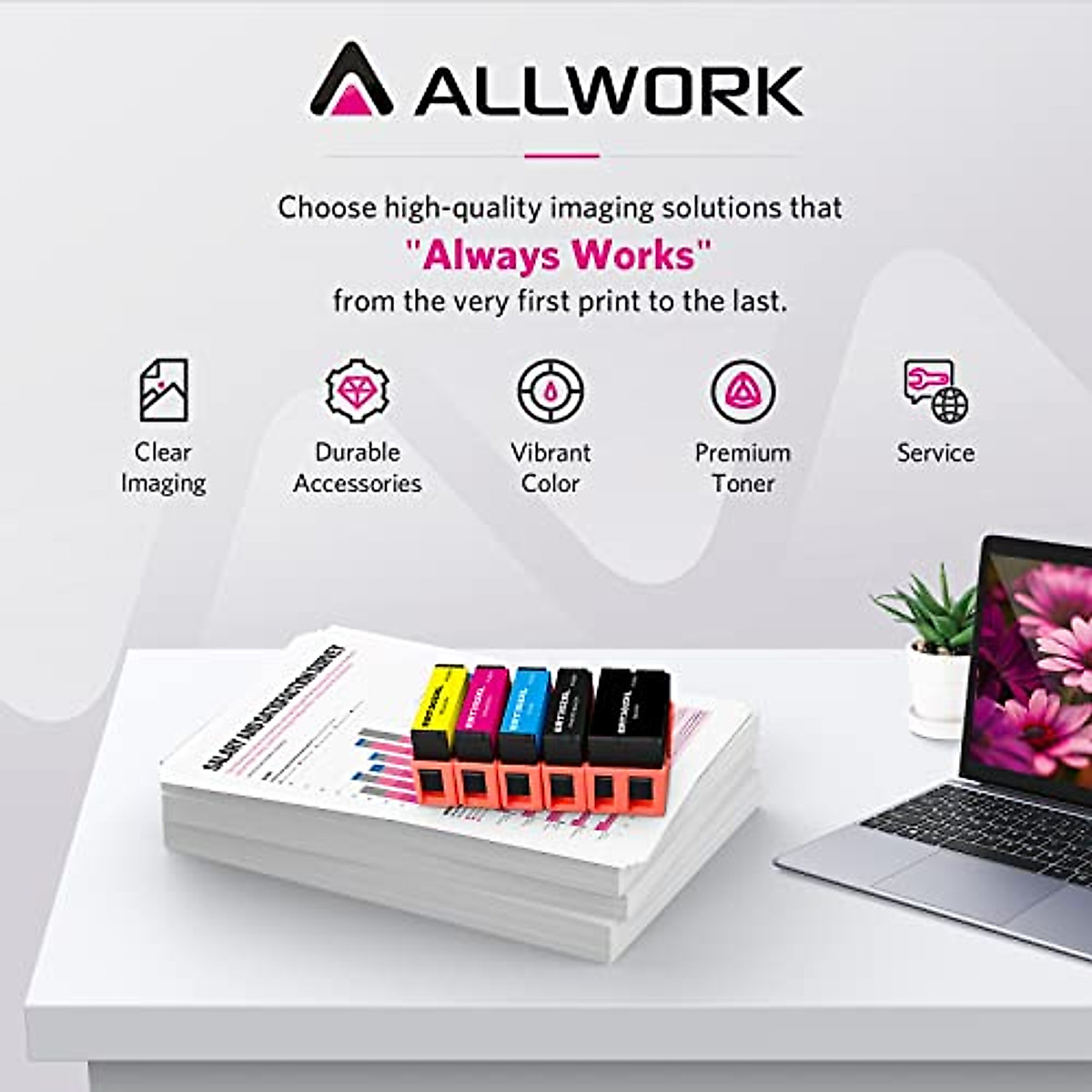 ALLWORK [Upgraded Chip] Remanufactured 302 XL Ink Cartridge Replacement for Epson 302 302xl T302 XL for Epson Expression XP-6000 XP-6100 Inkjet Printer Black Photo Black Cyan Magenta Yellow 5 Pack