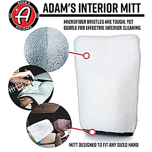 Adam's Interior Scrubbing Mitt - Agitate Surfaces to Quickly Remove Stubborn Dirt or Stains - Safe for Interior Surfaces